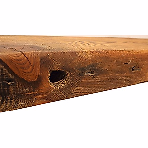 Modern Timber Craft Rustic Fireplace Mantel Floating Solid Wood Shelf - Reclaimed Barn Wooden Beam Wall Decor, Mounted Farmhouse Shelving, (Unfinished,72" W x 8" D x 2.75" H)