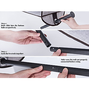 StorageWorks Hanging Closet Organizer with Garment Rod, 4 Section Closet Hanging Shelves, Fabric, Mixing Brown and Gray, 24 ½”W x 12 ¼”D x 28”H