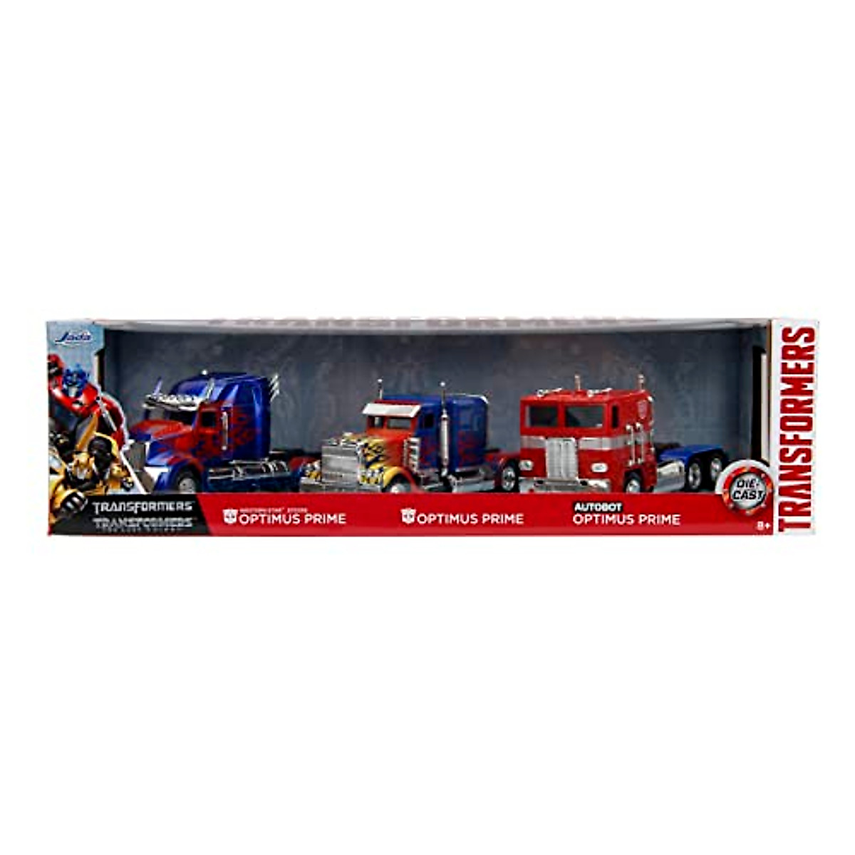 Transformers Optimus Prime 1:32 3-Pack Die-Cast Cars, Toys for Kids and Adults