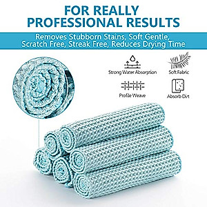 MAKUANG Waffle Weave Towel, Microfiber Waffle Weave Drying Towel Cloth for Car Detailing, Home Kitchen, All-Purpose Streakless Microfiber Cleaning Cloth, 12 x 12 Inches, 8 Pack
