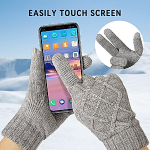 Cierto Women Winter Warm Gloves: Lightweight Touch Screen Fleece Lined Cold Weather Gloves | Fashion Knit Gloves Gift Gloves for Walking Running Cycling Driving