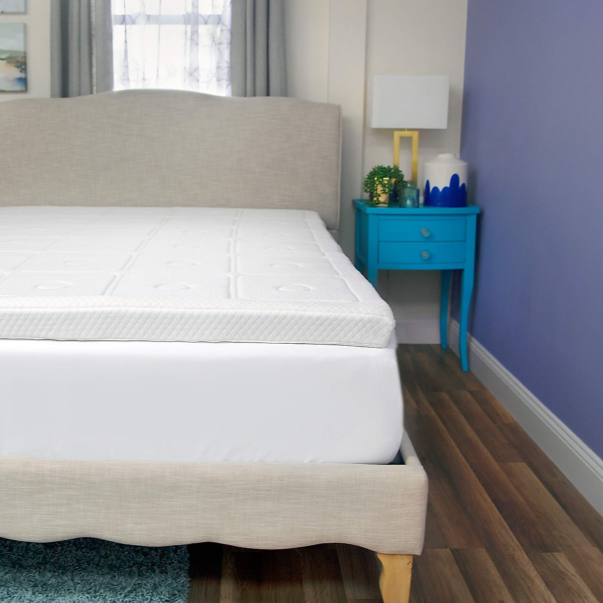 SensorPEDIC Luxury Extraordinaire 3-Inch Quilted Memory Foam Mattress Topper, Twin Size, White