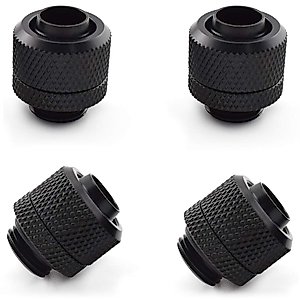 SDTC Tech 4-Pack G1/4" to 3/8" ID 5/8 OD Quick Tighten Compression Fitting for Soft Tubing, PC Water Cooling System Soft Tube Connectors