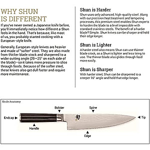 Shun Premier Build-a-Block Set; Includes 8-inch Chef’s Knife, Hand-Hammered Tsuchime Finish, VG-MAX Steel Core, Damascus Cladding; Includes Honing Steel and Sustainable Bamboo Slimline Knife Block