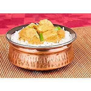 VAKRATUNDA KITCHENWARES Heavy-Duty Stainless Steel Handi, Multipurpose Indian Serveware, Tableware, Copper Serving Bowls Pack of (2) - Diameter 5 inches