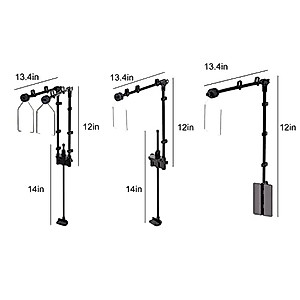 WACOOL Adjustable Terrarium Stand Pack of 2, 2 in 1 Reptile Light Stand for Dual Reptile Fixtures, Reptile Lamp Stand Height Adjustable 11.8IN to 23.6IN, Max. 4 Bulbs Supported
