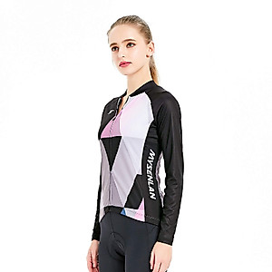 Mysenlan Women's Cycling Jersey Running Shirt Long Sleeve Breathable Bike Shirt Sports T-Shirt Black
