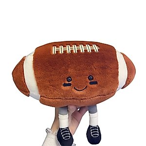 XIZHI 13" Cute Football Plush Toys Soft Stuffed Sport Throw Pillow Plush Ball Gift for Kids Birthday and Christmas Decoration (Rugby)