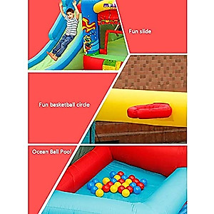 Inflatable Castle and Slide,S Children S Slides Outdoor Small Football Fields Children S Trampolines Square Playgrounds Children S Playpens Colors 450 360 245Cm