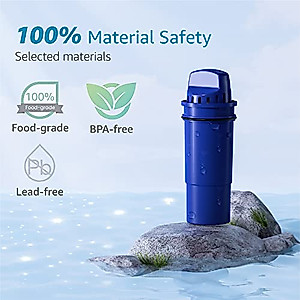 AQUA CREST Replacement for Pur® Pitcher Water Filter, CRF950Z, PPF951K, CR-1100C, PPT700W, CR-6000C, PPT711W, PPT711, PPT710W and More Pur® Pitchers and Dispensers, NSF Certified, AQK-CF10A (6 Packs)