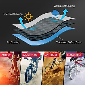 Comnova Bike Cover for 1 Bike - Outdoor Bike Cover for Stationary 1 Bike Waterproof Heavy Duty, 600D Bicycle Covers for Single eBike, Mountain Bike, Road Bike, Hybrid Bike, Beach Cruiser Bike Storage