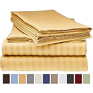 Cotton Home Depot Full Collection Bed Sheet Set 20 Inch Deep Pocket 4-Piece Bedding Set - Wrinkle, Stain, Fade Resistant - Yellow Gold