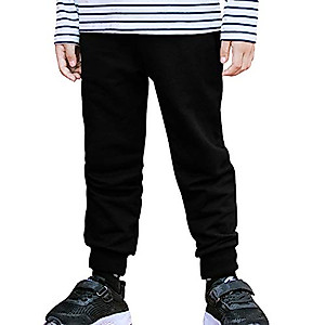 T.H.L.S Toddler Baby Boys Girls Sweatpants Cotton Active Jogger Pants with Pockets 3 Pack Grey Blue Black