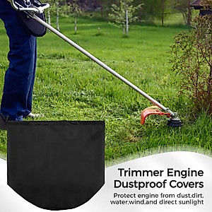 Varku 4PCS Trimmer Engine Dustproof Covers, 420D Oxford Fabric Lawn Mower Covers, Waterproof Weed Eater Protective Bags for Garden Trimming Machine