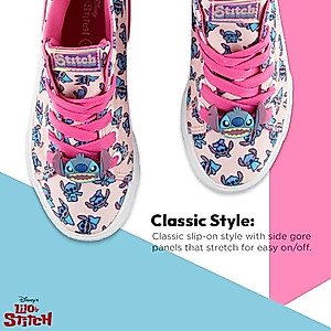 Disney Girls Lilo & Stitch Sneakers - High Top Athletic Shoes with Lace-Up Design - Comfortable Footwear for Everyday Wear & Casual Outfits (Light Pink, 1)