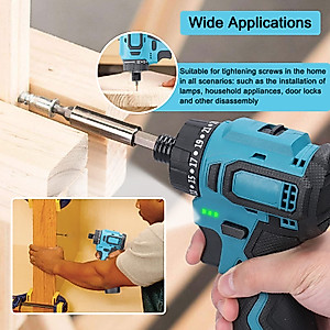 Cordless Screwdriver, Weytoll 18V Electric Screwdriver, Brushless Lithium Screwdriver tool kit, Electric Screw Driver with Torque Adjustable, 2 Speed Control for Mobilephones Computers Home Appliances