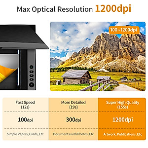 VIISAN 3120 A3 Large Format Flatbed Scanner, 1200 DPI, Scan 12" x 17" in 8 sec, Frameless, Auto-Scan, Document & Photo & Book Scanner, Design for Library, School and Soho. Supports Windows 11 & Mac