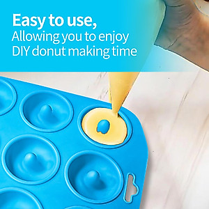 Cupidove Silicone Donut Pan, Silicone Donut Molds for baking, Mini Donut Silicone Mold Heat Resistant, Mini Silicone Baking Mold for baking delicious donuts, Non-stick Bottom, Easy to Clean