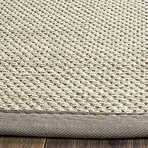 SAFAVIEH Natural Fiber Collection 8' x 10' Marble / Beige NF143C Border Sisal Area Rug