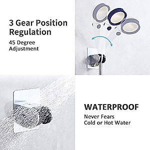 KAIYING Self Adhesive Handheld Shower Head Holder Wall Mount, Adjustable Angle Rv Shower Head Holder, Bathroom Shower Wand Holder, Universal Shower Bracket, ABS, Chrome