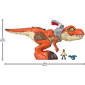 Fisher-Price Imaginext Jurassic World Camp Cretaceous Indominus Rex and T. Rex, Dinosaur Toy Set for Preschool Kids Ages 3-8 Years