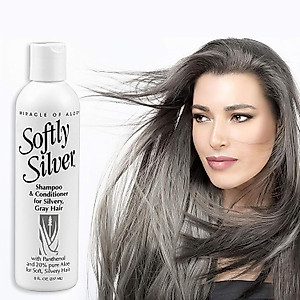 Softly Silver Shampoo Improved Conditioning formula for Gray Hair, 2 in 1 Purple Restorative Hair Wash for Mature Hair, Adds Luster, Bounce & Body, with Panthenol and 20% Pure UltraAloe
