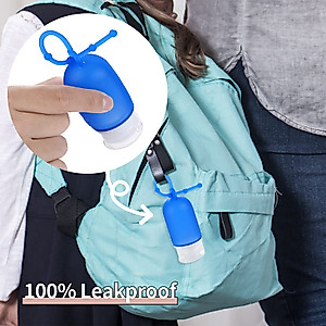 VOLCANOES CLUB Squeeze Bottles for Sauces with Cleaning Brush - Small Portable Salad Dressing Container to go for Lunch | 1.7OZ, Set of 6 | Food-Grade Silicone/BPAFree/Leakproof - School/Work/Travel