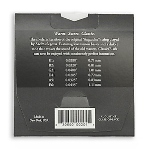 Augustine Classic Black Set, Low Tension Classical Guitar Strings - 1 Set