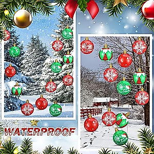 Jetec 12 Pcs 9 Inch Inflatable Christmas Ball Giant PVC Christmas Ball Ornaments Large Christmas Ball Outdoor Christmas Blow up Yard Decorations for Holiday Pool Lawn Tree Party Decor (Novel Style)