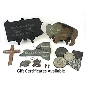 Custom Texas Black Slate Cutting Board, Serving Tray, or Cheese Board- Personalized with Laser Engraving