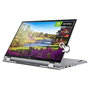 ASUS ZenBook 2-in-1 15.6” Touch 360° Flip Slim Laptop | AMD Ryzen 7 5700U(Beat i7-1180G7) | NVIDIA GeForce MX450 | Backlit KB | Windows 11 | Harman/kardon | w/Mouse Pad (8GB RAM | 256GB SSD)