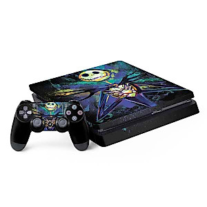 Skinit Decal Gaming Skin Compatible with PS4 Slim Bundle - Officially Licensed Disney The Nightmare Before Christmas Jack Skellington Art Design