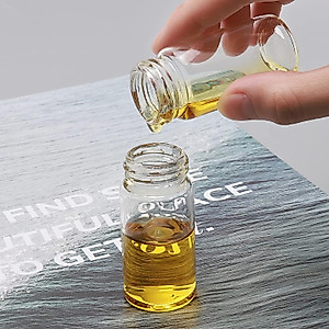 QOAEZK 3ML Clear Glass Sample Vial, Liquid Sampling Sample Glass Bottle, Borosilicate Storage Glass Vial,16 * 33mm, Black 13-425 Polypropylene Screw Cap with PE Liners, Pack of 100