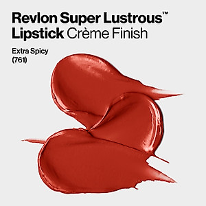 Revlon Super Lustrous Lipstick, Creamy Formula For Soft, Fuller-Looking Lips, Moisturized Feel, 761 Extra Spicy, 0.15 oz