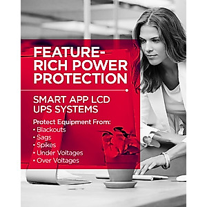 CyberPower OR500LCDRM1U Smart App LCD UPS, 500VA/300W, 6 Outlets, AVR, 1U Rackmount