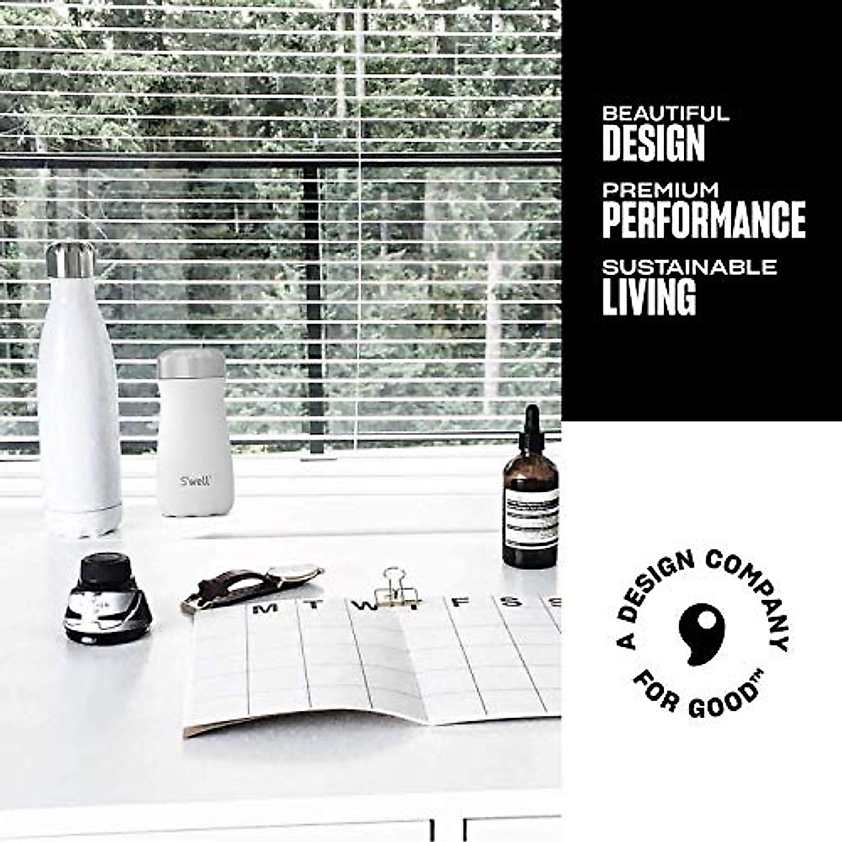 S'well Stainless Steel Traveler-Triple-Layered Vacuum-Insulated Containers Keeps Drinks Cold for 21 Hours and Hot for 9-with No Condensation-BPA Free Water Bottle, 1 Count (Pack of 1), Moonstone