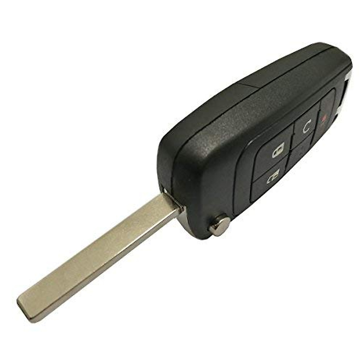 Key Fob Case Shell Fit for Chevrolet Chevy Equinox Sonic GMC Terrain OHT01060512 4 Buttons Replacement Flip Folding Smart Car Key Fob Cover with Uncut Blade Blank (4 Buttons Flip Key Shell)