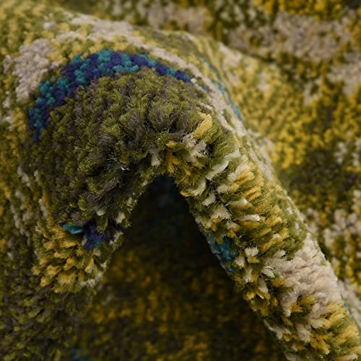 Unique Loom Jardin Collection Colorful, Vibrant, Abstract, Modern Area Rug, 5 x 8 ft, Green/Olive