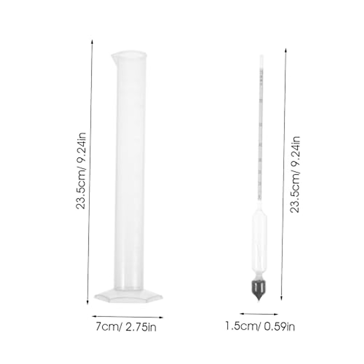 Mikinona 1 Set Wine Making Kit Hydrometer Test Kit Hydrometer Tester Reusable Measuring Tube Compact Measuring Tube Daily Use Graduated Cylinder Reusable Hydrometer Wine Sampling Tube Glass