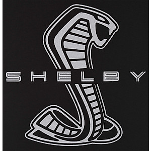 JH Design Men's Shelby Cobra T-Shirt Black Crew Neck Short Sleeve Shirt (Large, Black)