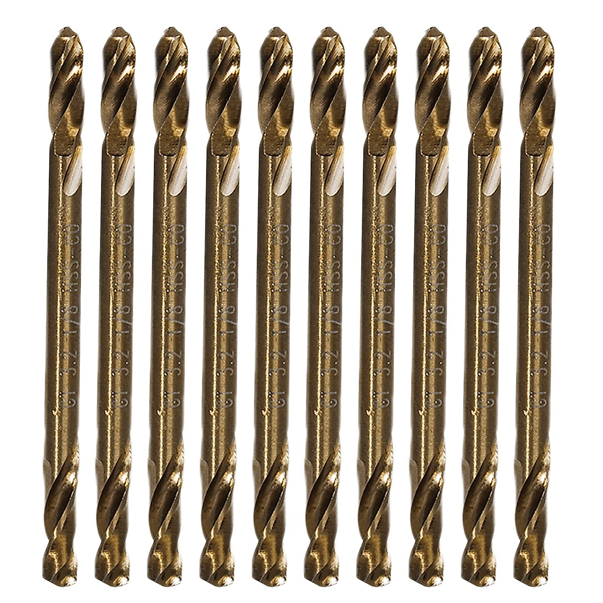 Eagles Double Ended Drill Bit Set - Pack of 10 HSS M35 1/8" Cobalt Twist Drill Bits