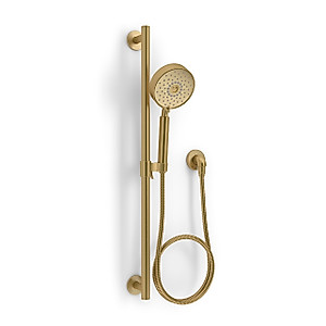 KOHLER 22172-2MB Purist Stillness Wall-Mount Supply Elbow with Check Valve for Handshower Hose, Handheld Shower Elbow, Vibrant Brushed Moderne Brass