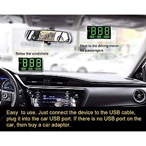 kingneed HUD Original Universal GPS Head Up Display Speedometer Odometer Car Digital Speed Display MPH Over Speed Alarm Car Clock for All Vehicles C60S/C80/C90