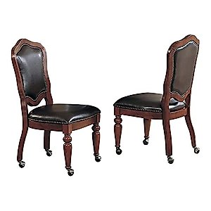BOWERY HILL 18" Wood Dining Chairs in Brown Cherry (Set of 2)