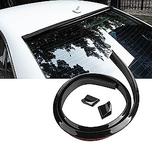 cueclue Pack-1 Car Tailgate Decoration Strip, 1.37" x 59" Waterproof Rubber Car Rear Spoiler, Universal Perforation-Free Car Self-Adhesive Lip Strip for Most Cars (Bright Black)