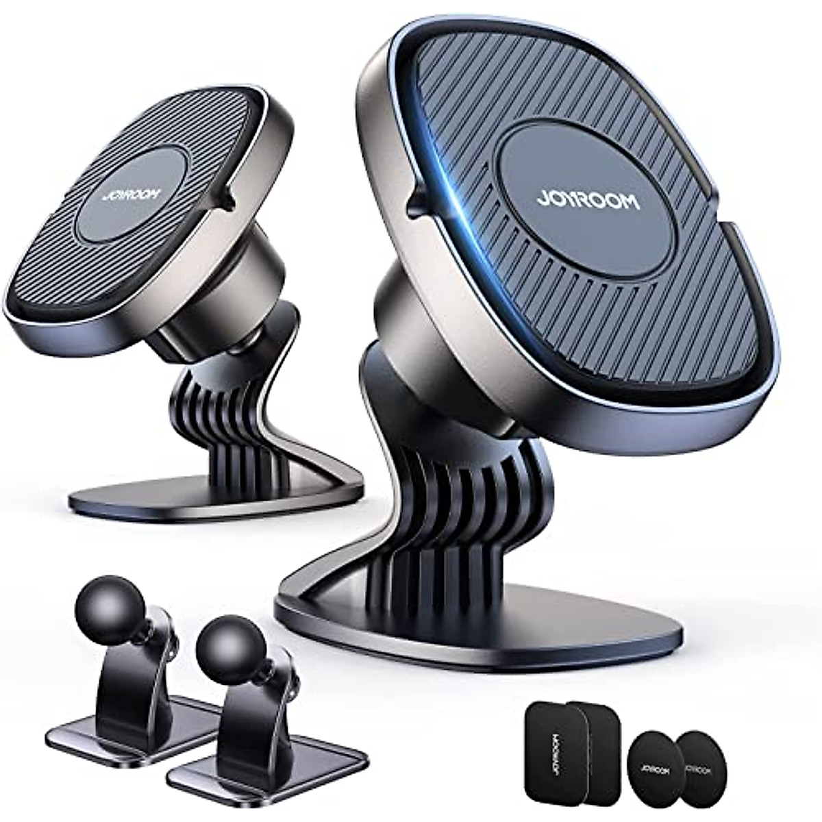 JOYROOM 2-Pack Magnetic Phone Holder for Car, [2022 Upgraded 6 Stronger N52 Magnets] Extreme Magnetism Car Phone Holder Mount for iPhone 14 13 Pro X XR, Samsung Galaxy etc