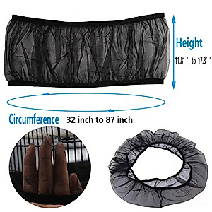 Lemengtree Bird Cage Cover Universal Birdcage Seed Catcher Guard Net Cover, Parrot Nylon Mesh Net Cover, Airy Gauze Birdcage Accessories Mesh Net Cover for Round Square Cages (Black-Mesh Net Cover)