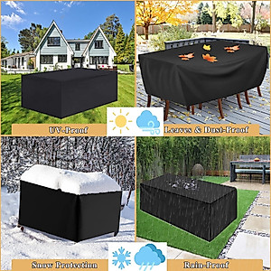 Large Patio Furniture Cover/Waterproof Outdoor Furniture Cover 102x81x41in/260x205x105cm /LxWxH Patio Table Cover All Weather Protection Outdoor Table Cover Waterproof Patio Sectional Couch Cover