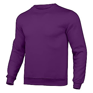 Oversized Crewneck Sweatshirt Men Ladies Sweat-Shirts Oversized Long Sleeve Shirts for Men Men's Hoodies Pullover Blank Hoodie White Sweatshirt Men Soft Graphic Crewneck Sweatshirt Purple M