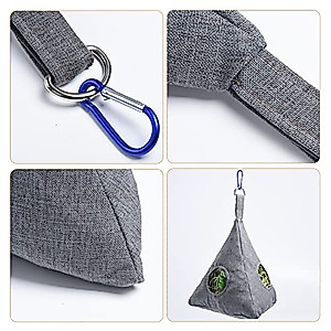 Rabbit Hay Feeder Bag，Bunny Hay Feeder Bag, Guinea Pigs Feeder Bag, Hanging Soft Burlap Feeder Bag with 3 Holes for Rabbit, Bunny, Guinea Pigs ,Hamster and Other Similar Size Animals (Pink)